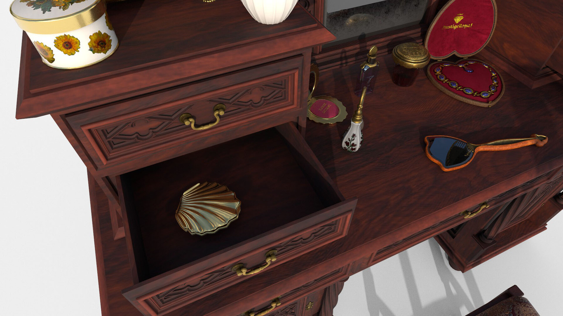ArtStation - Victorian dressing table (openable) | Game Assets