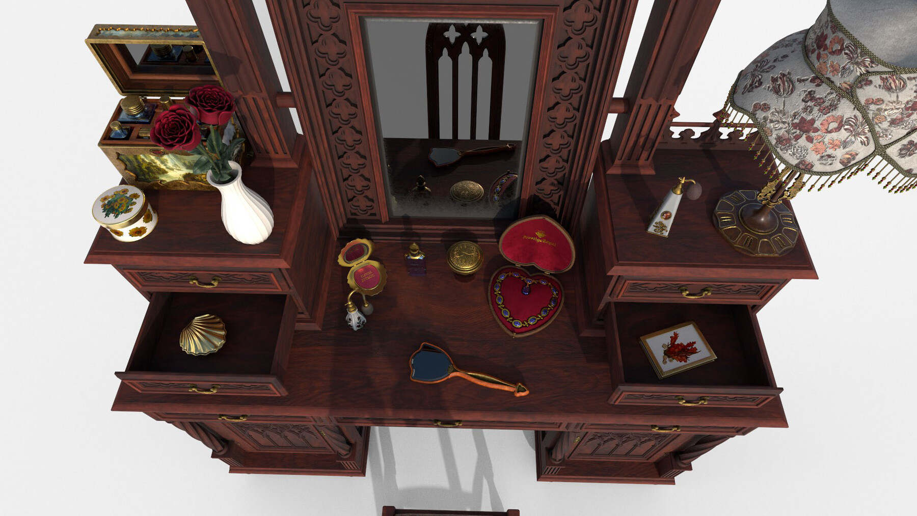 ArtStation - Victorian dressing table (openable) | Game Assets