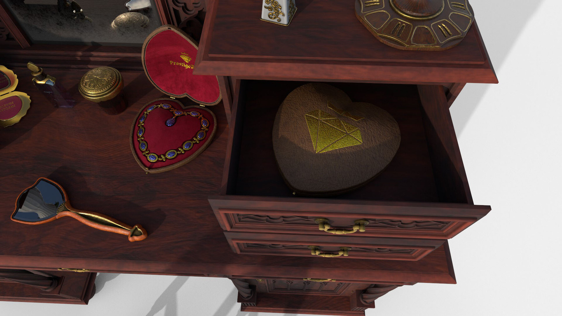 ArtStation - Victorian dressing table (openable) | Game Assets