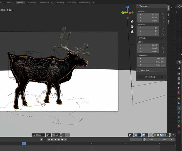 ArtStation - Fur Red Reindeer Rigged Blender | Game Assets