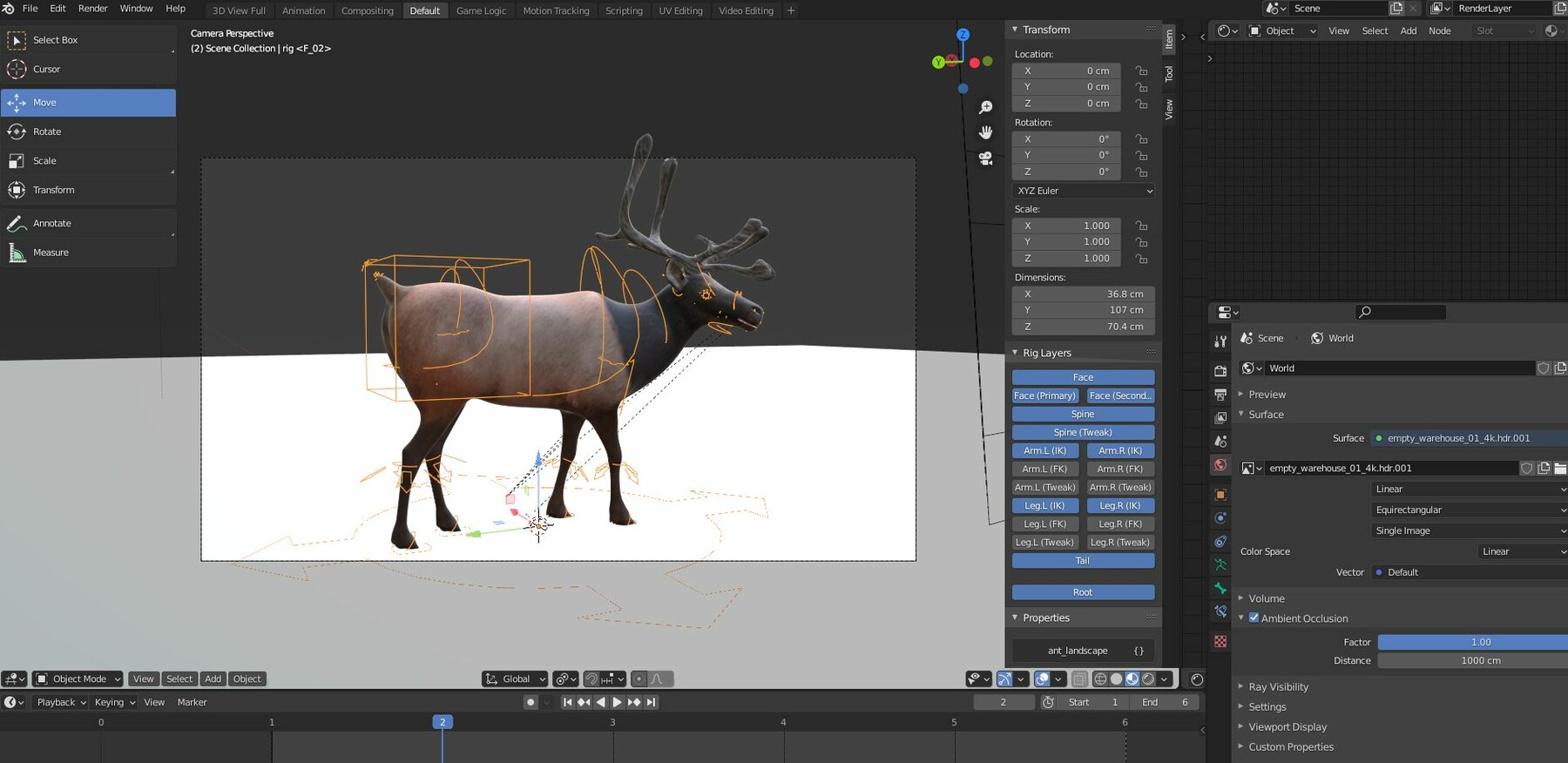 ArtStation - Fur Red Reindeer Rigged Blender | Game Assets