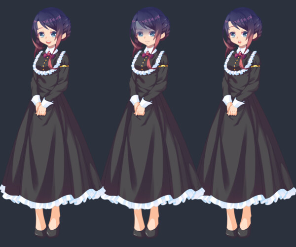 ArtStation - Visual Novel Character Asset | Game Assets