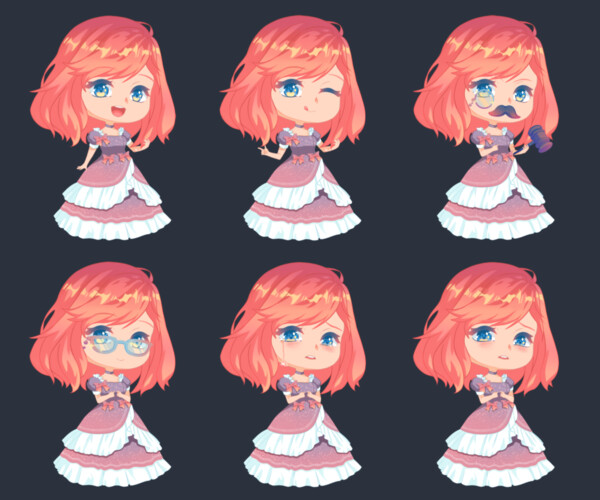 ArtStation - Visual Novel Character Asset | Game Assets