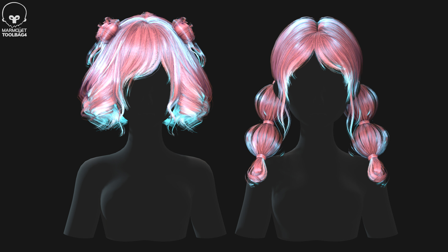 ArtStation - Stylized Hairstyle Pack (10 pieces). Low-poly / Game-ready ...