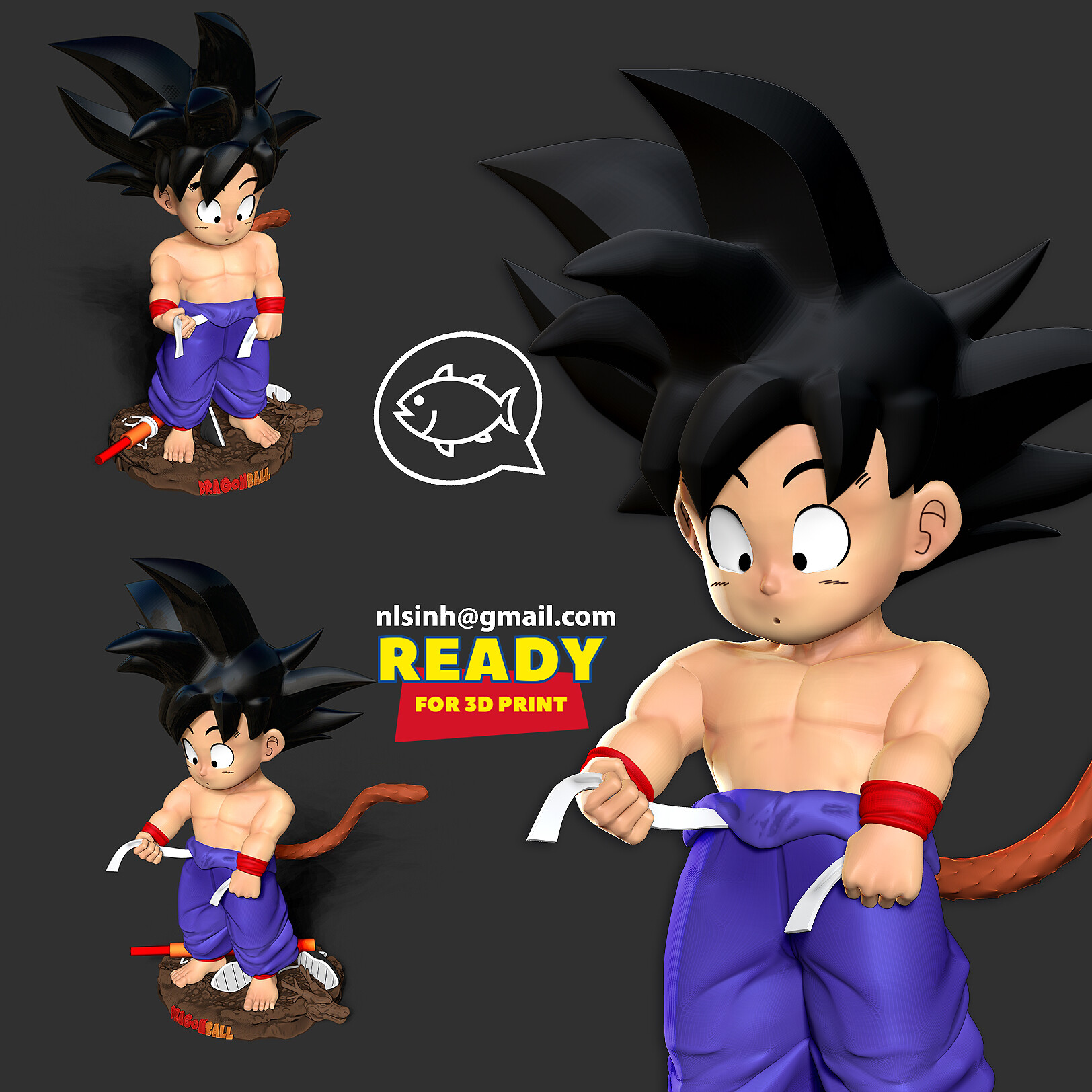 ArtStation - Kid Goku - Ready for fishing | Resources