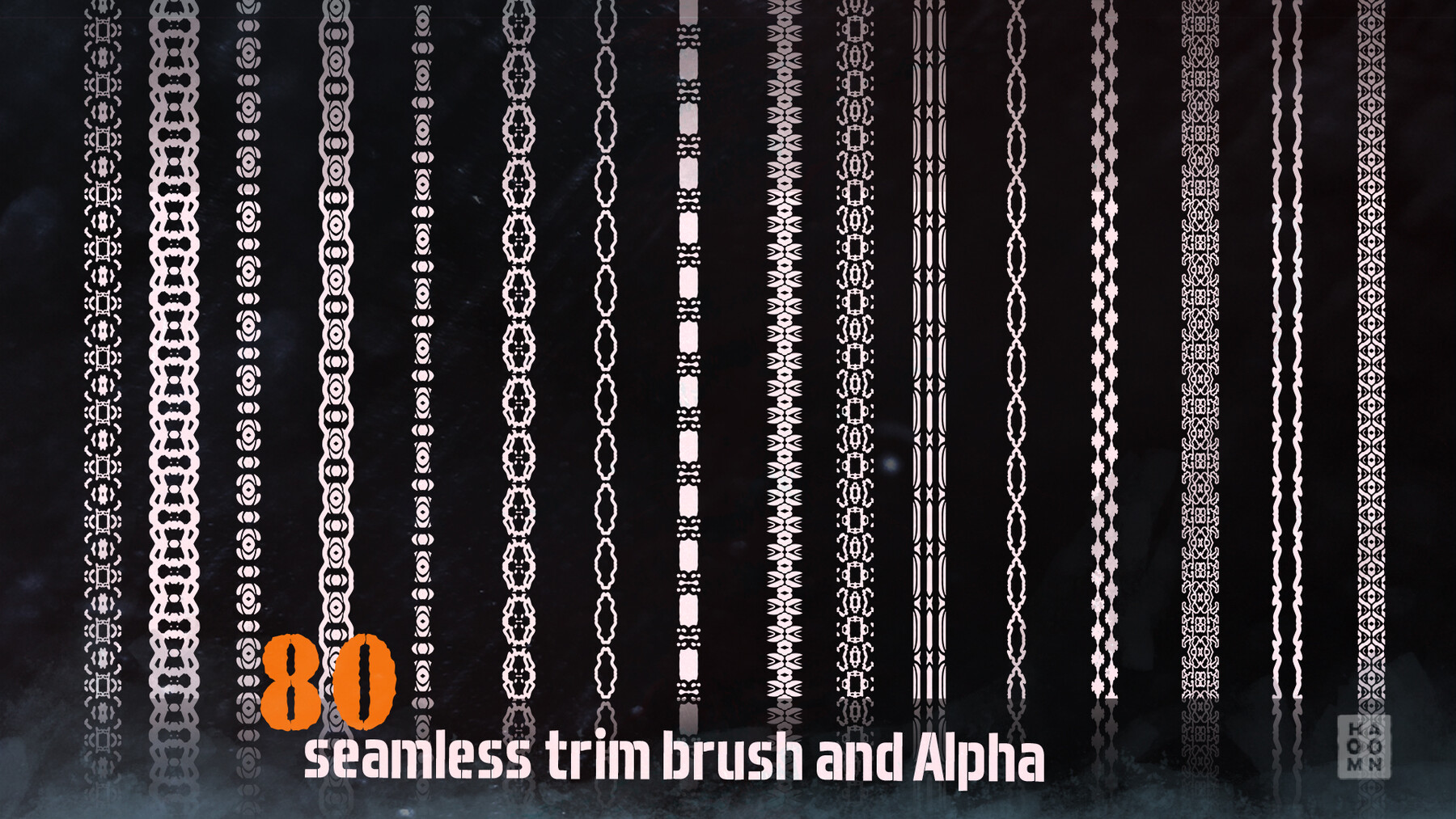 ArtStation - 80 seamless trim brush and alpha | Brushes