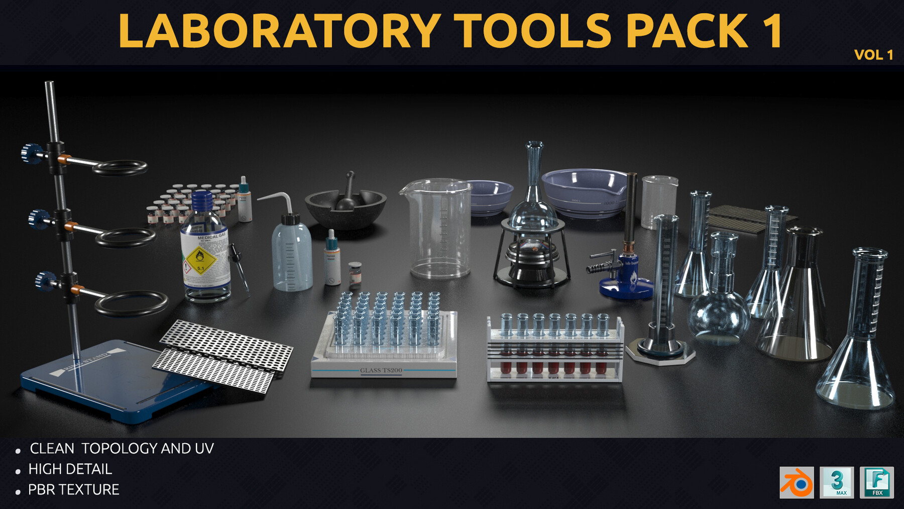 ArtStation - laboratory equipment pack 1 3D model | Game Assets