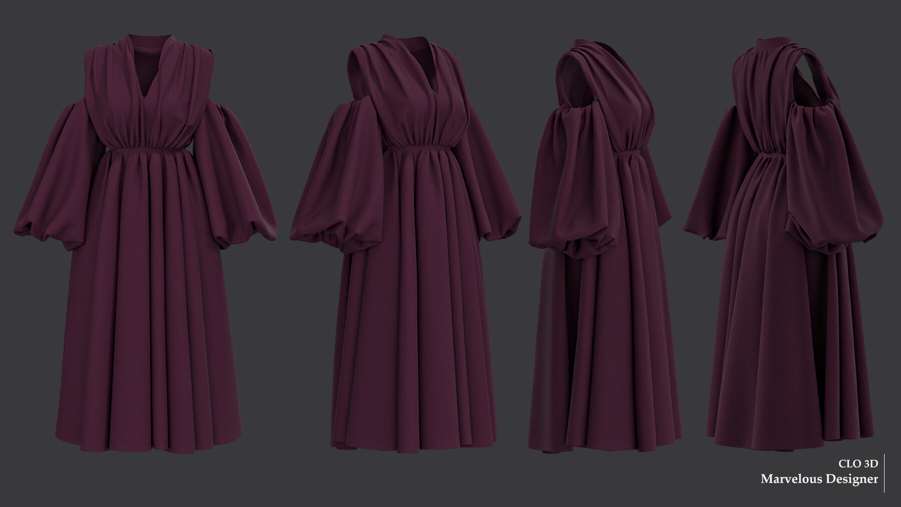 ArtStation - Female draped dress / Marvelous Designer/Clo3D project ...
