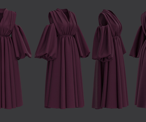 ArtStation - Female draped dress / Marvelous Designer/Clo3D project ...
