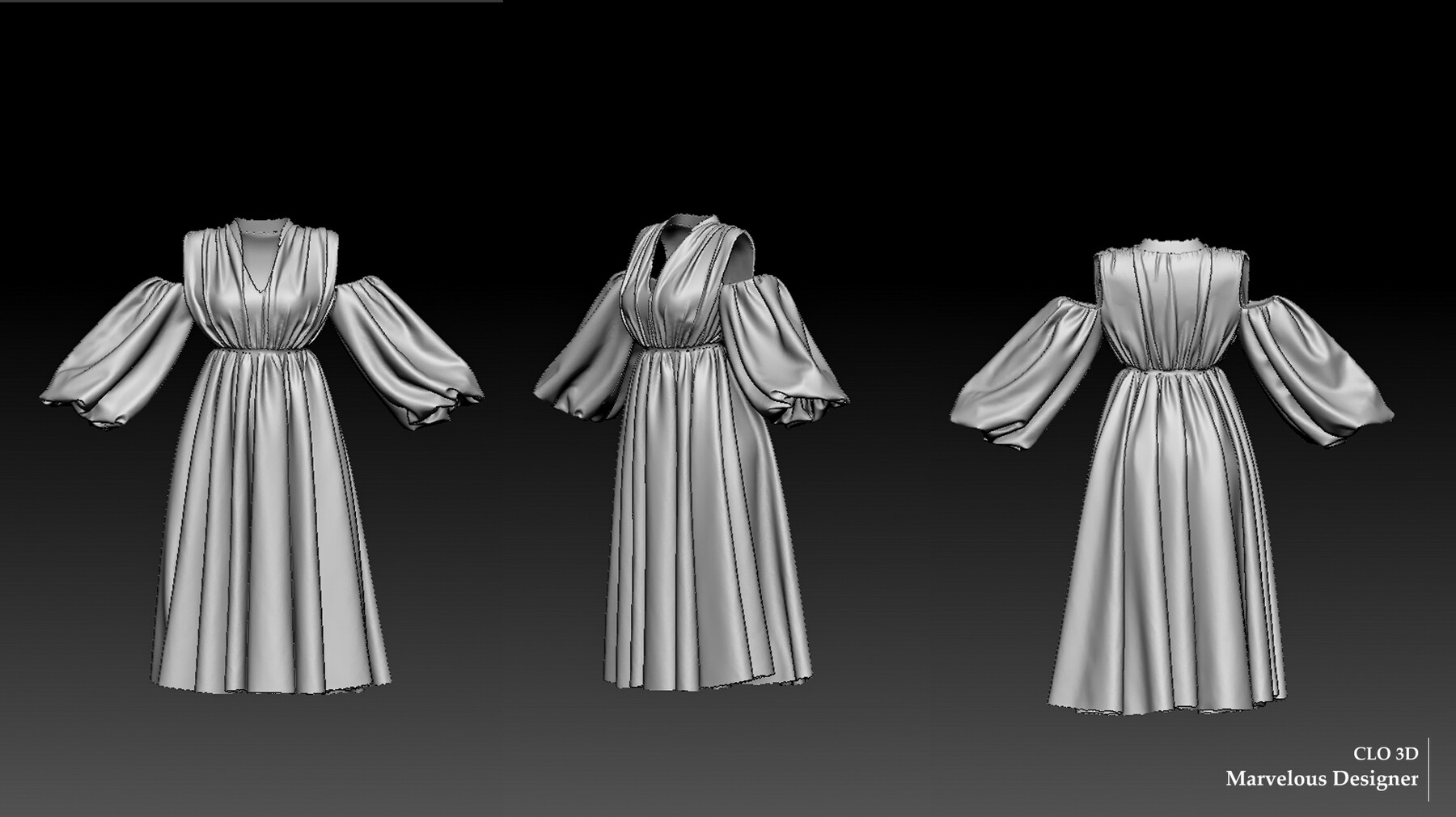 ArtStation - Female draped dress / Marvelous Designer/Clo3D project ...