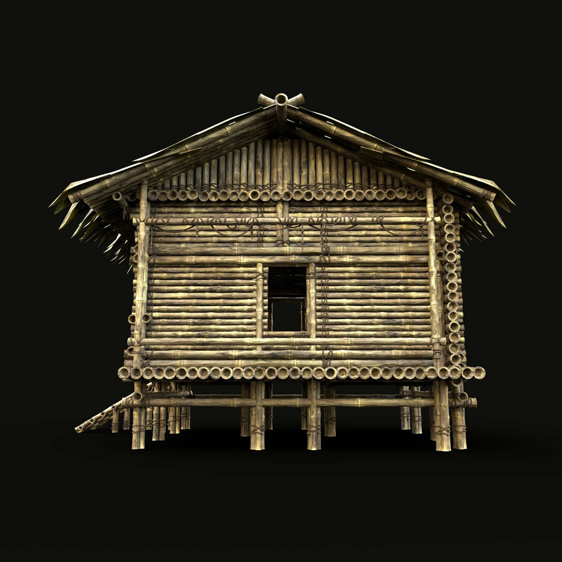 ArtStation - BAMBOO HOUSE JUNGLE IMPROVISED SURVIVAL CASTAWAY HUT CABIN ...