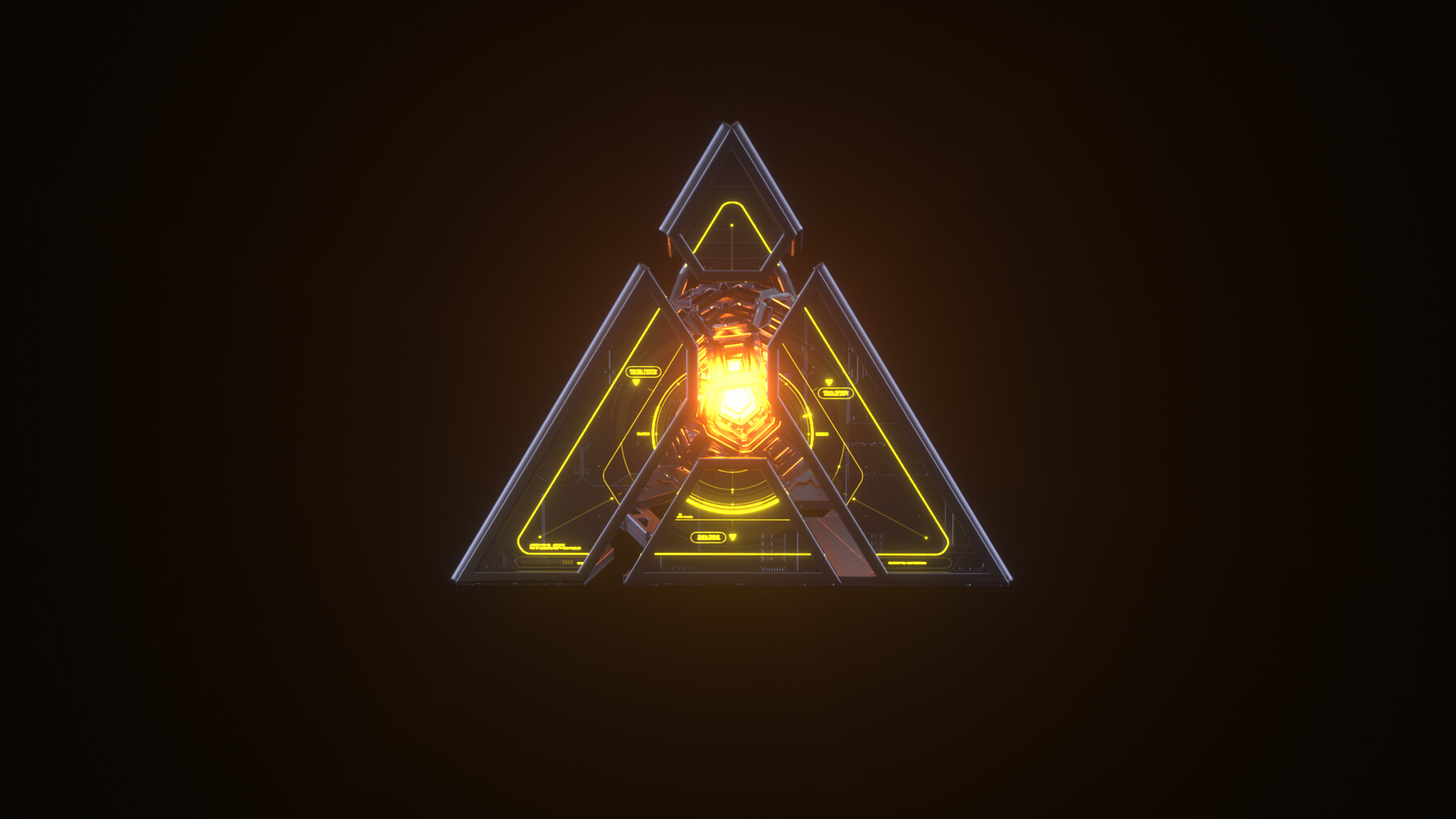 ArtStation - Triangular Pyramid Triangle Sci-Fi Cube Block Matrix Core ...