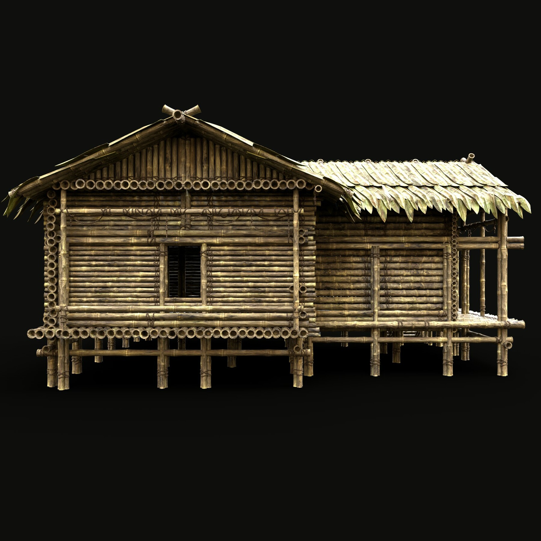 ArtStation - BAMBOO HOUSE JUNGLE IMPROVISED SURVIVAL CASTAWAY CABIN HUT ...