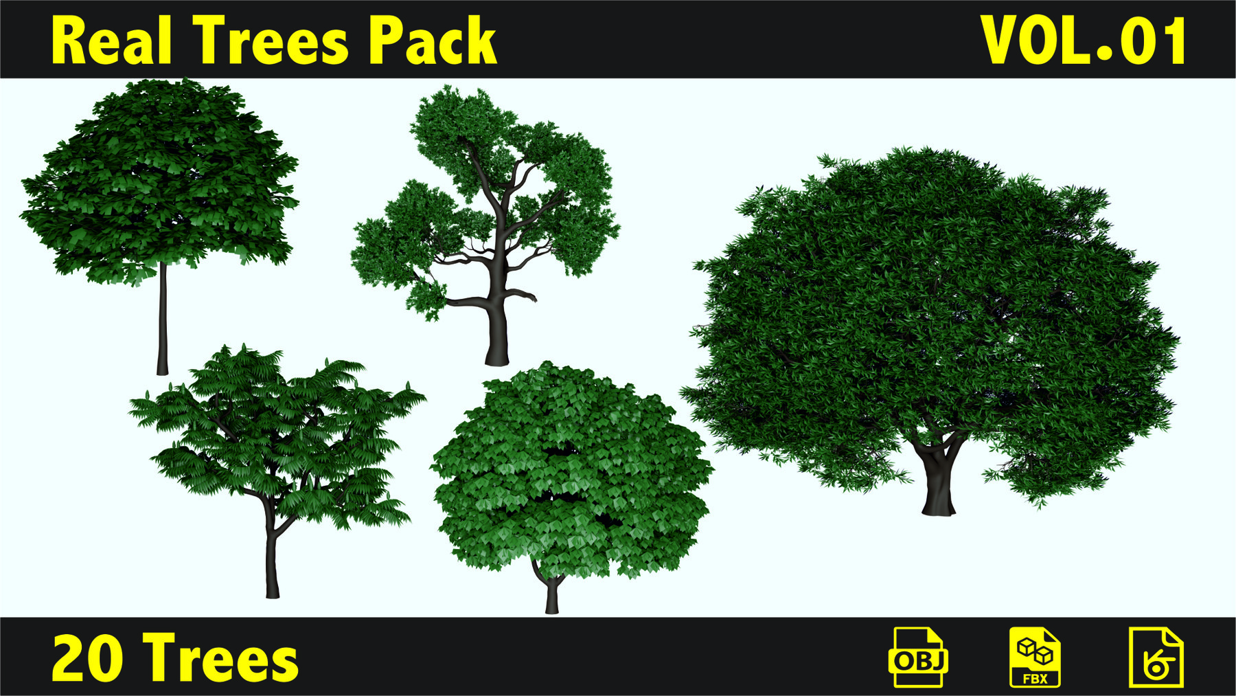 ArtStation - Pack of 3D Trees vol.01 | Resources