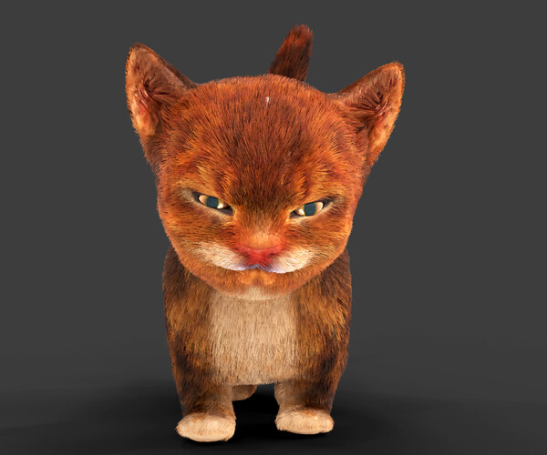 ArtStation - Fur Cute Red Cat Kitten Animated | Game Assets