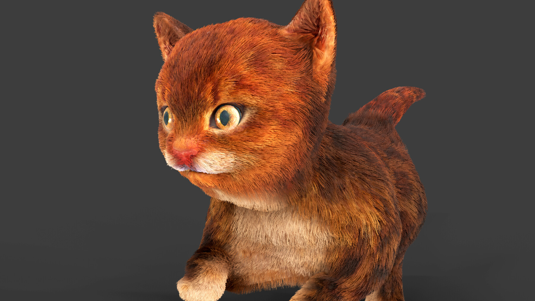ArtStation - Fur Cute Red Cat Kitten Animated | Game Assets