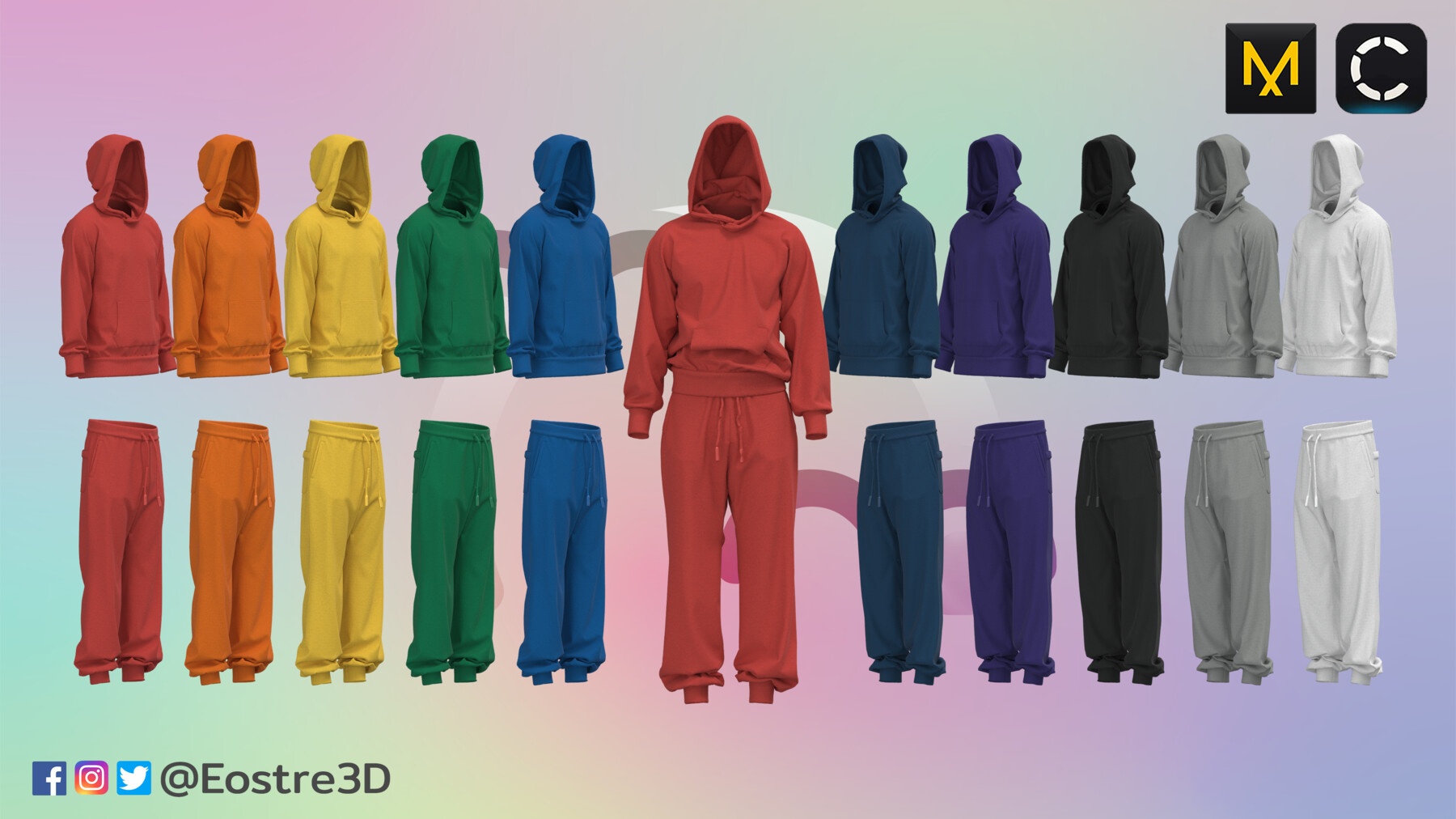 ArtStation - (Menswear) Tracksuit - 10 Colours | Resources