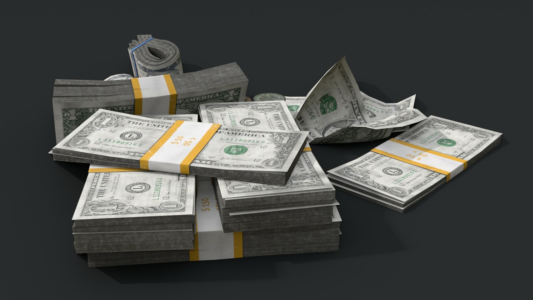 ArtStation - Money Loot - US dollars | Game Assets