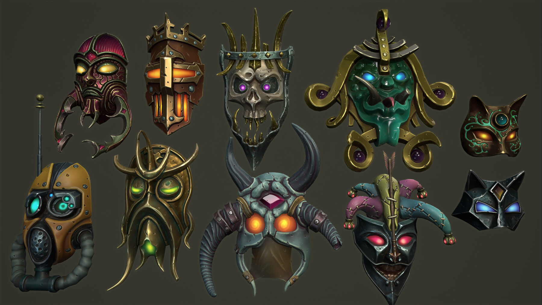 ArtStation - Fantasy masks 2 collection | Game Assets