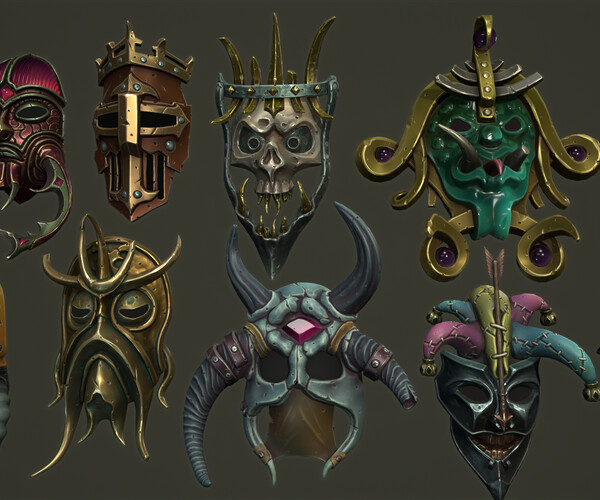ArtStation - Fantasy masks 2 collection | Game Assets