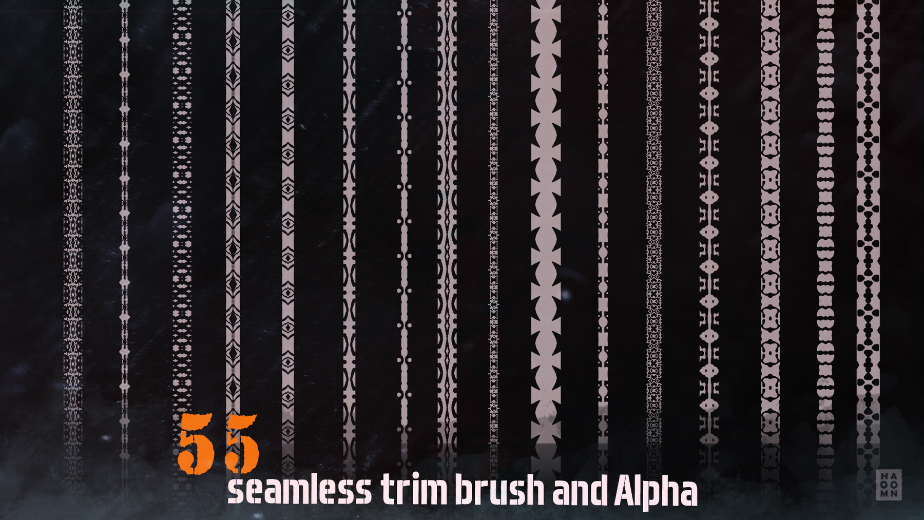 ArtStation - 55 Seamless trim pattern alpha and brush_vol2 | Brushes