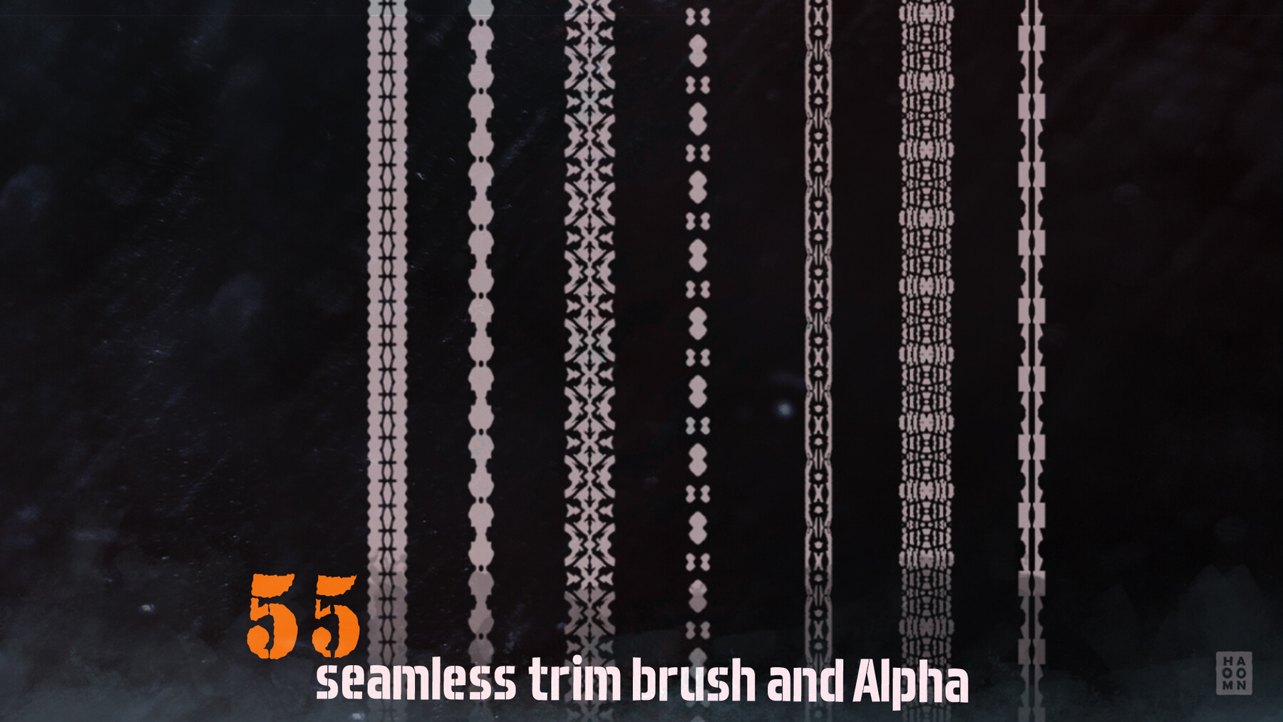 ArtStation - 55 Seamless trim pattern alpha and brush_vol2 | Brushes