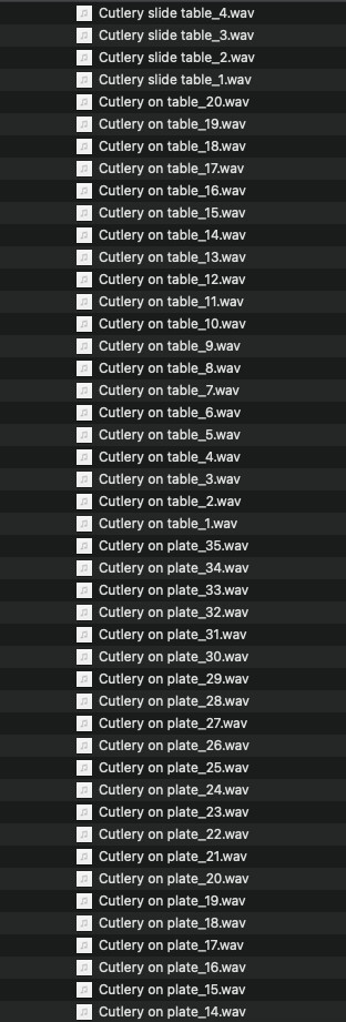 ArtStation - Dining Sound Effects | Game Assets