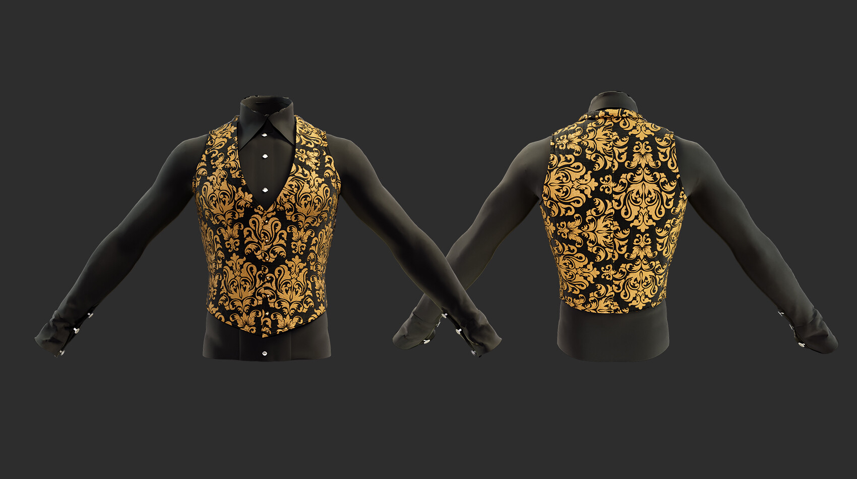 ArtStation - Vintage shirt and vest | Game Assets