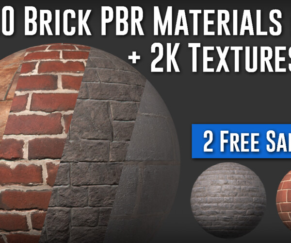 ArtStation - 10 PBR Brick Materials + Textures Vol.1 | Game Assets