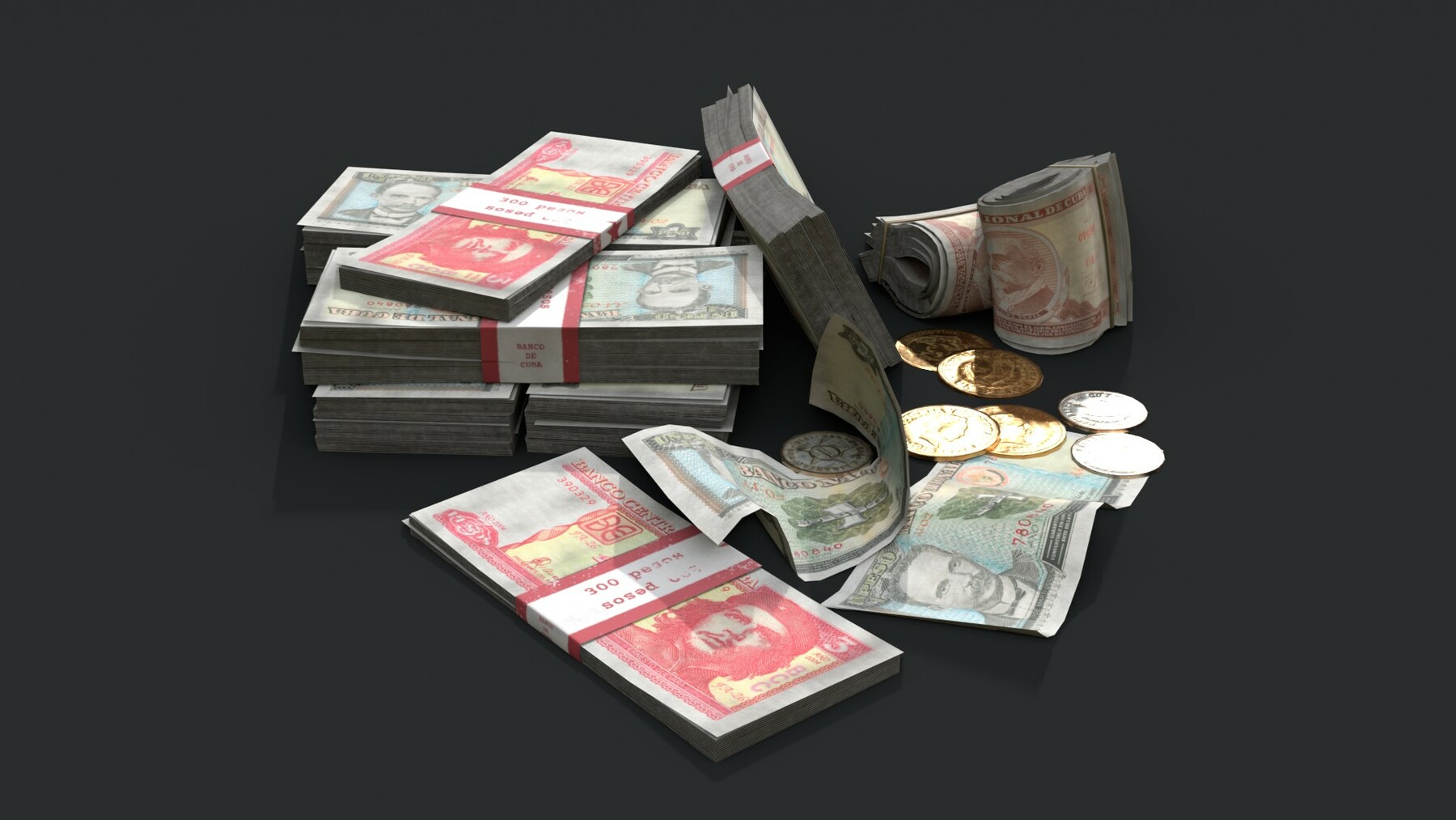 ArtStation - Money Loot - Cuban Pesos | Game Assets