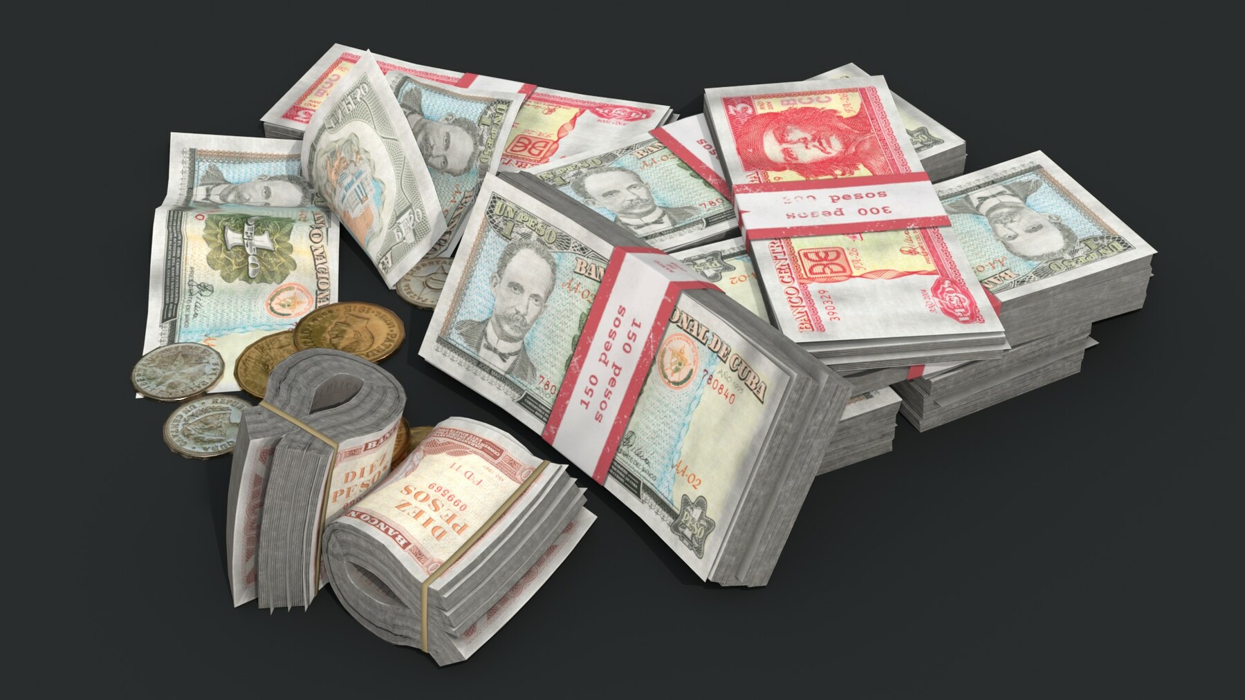 ArtStation - Money Loot - Cuban Pesos | Game Assets
