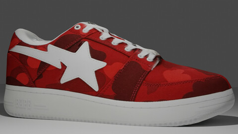 ArtStation - A Bathing Ape Bape Sta Low Camo Red | Game Assets