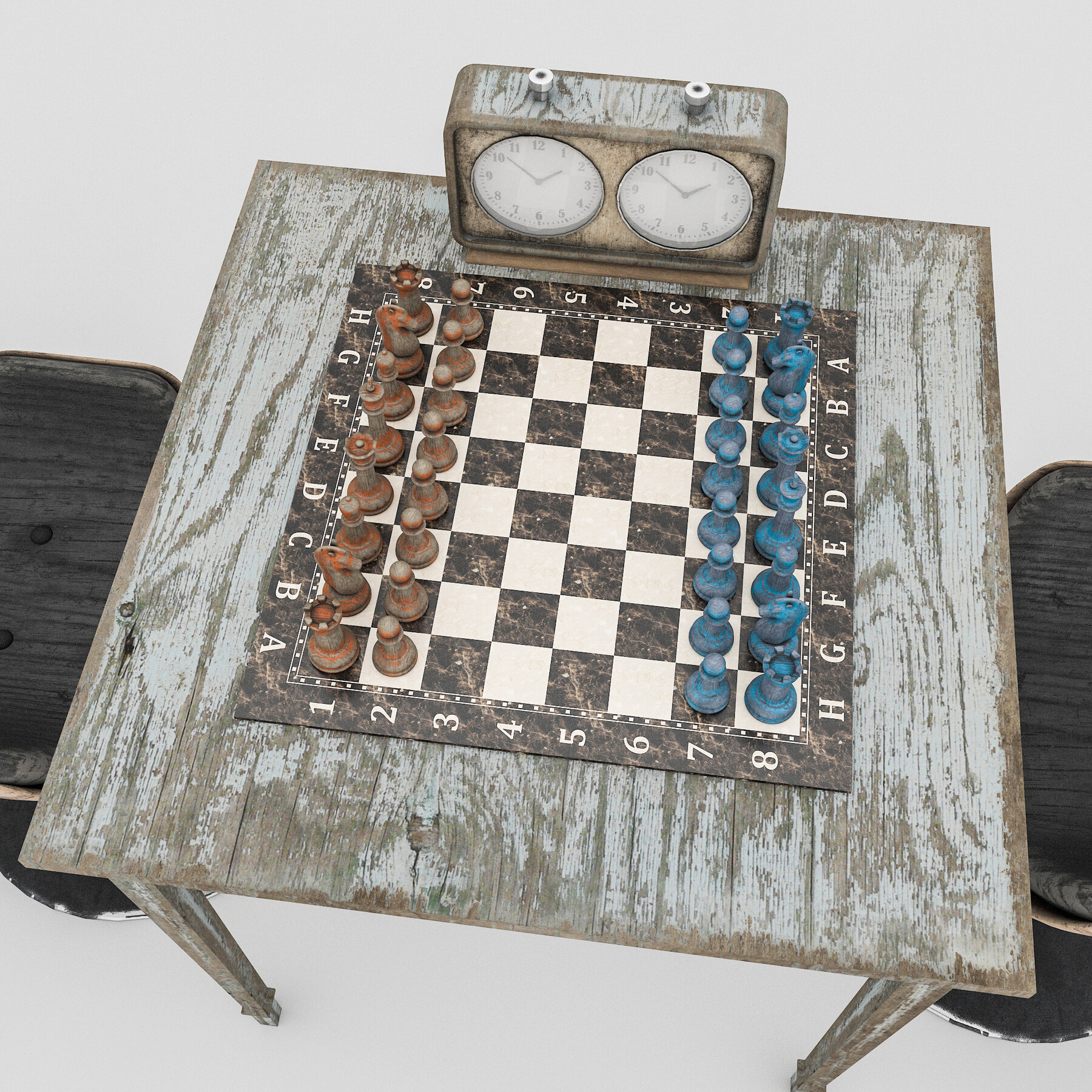 ArtStation - chess set and table chair model | Game Assets