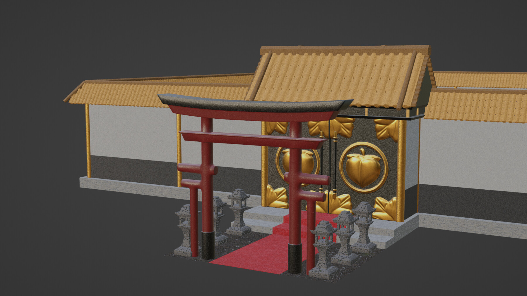 ArtStation - Chinese Temple Walls and Entrance | Game Assets