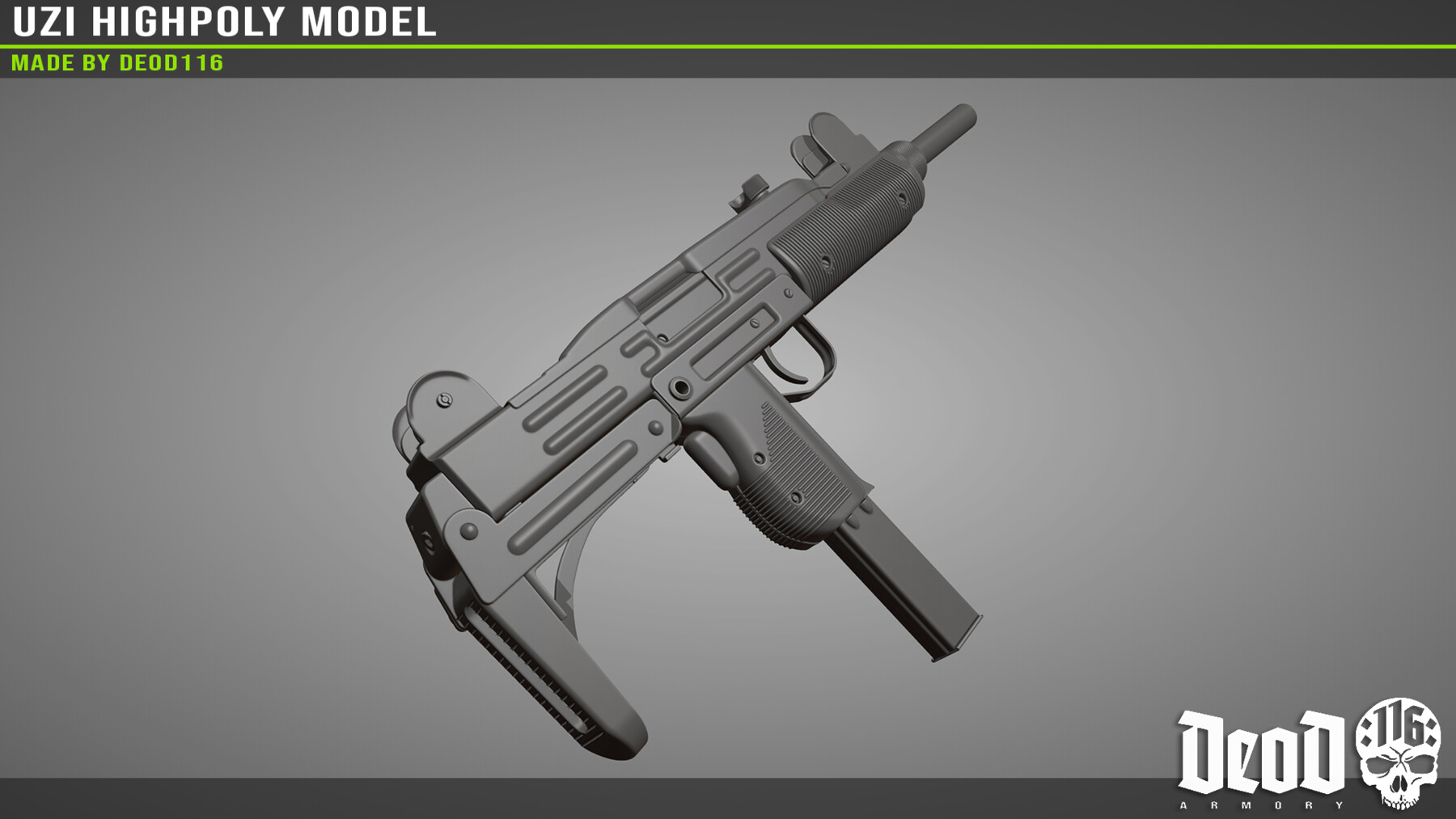 ArtStation - UZI Highpoly model | Game Assets