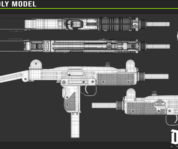ArtStation - UZI Highpoly model | Game Assets