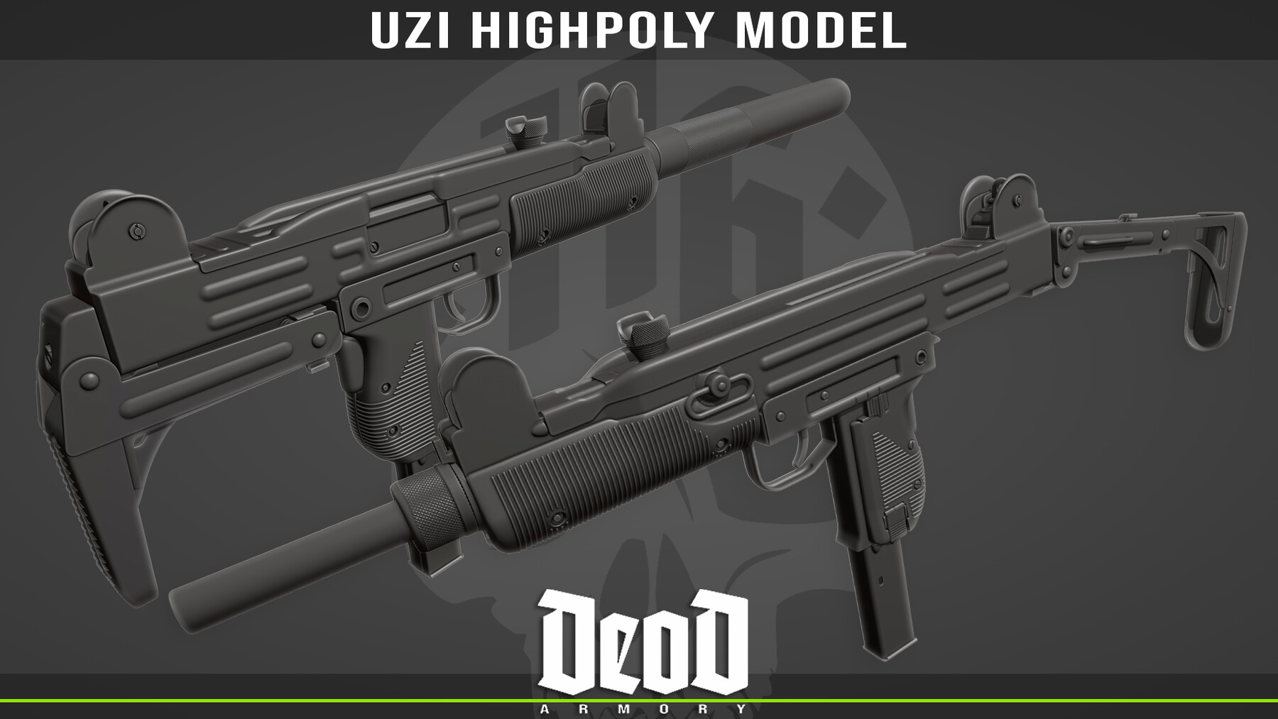 ArtStation - UZI Highpoly model | Game Assets