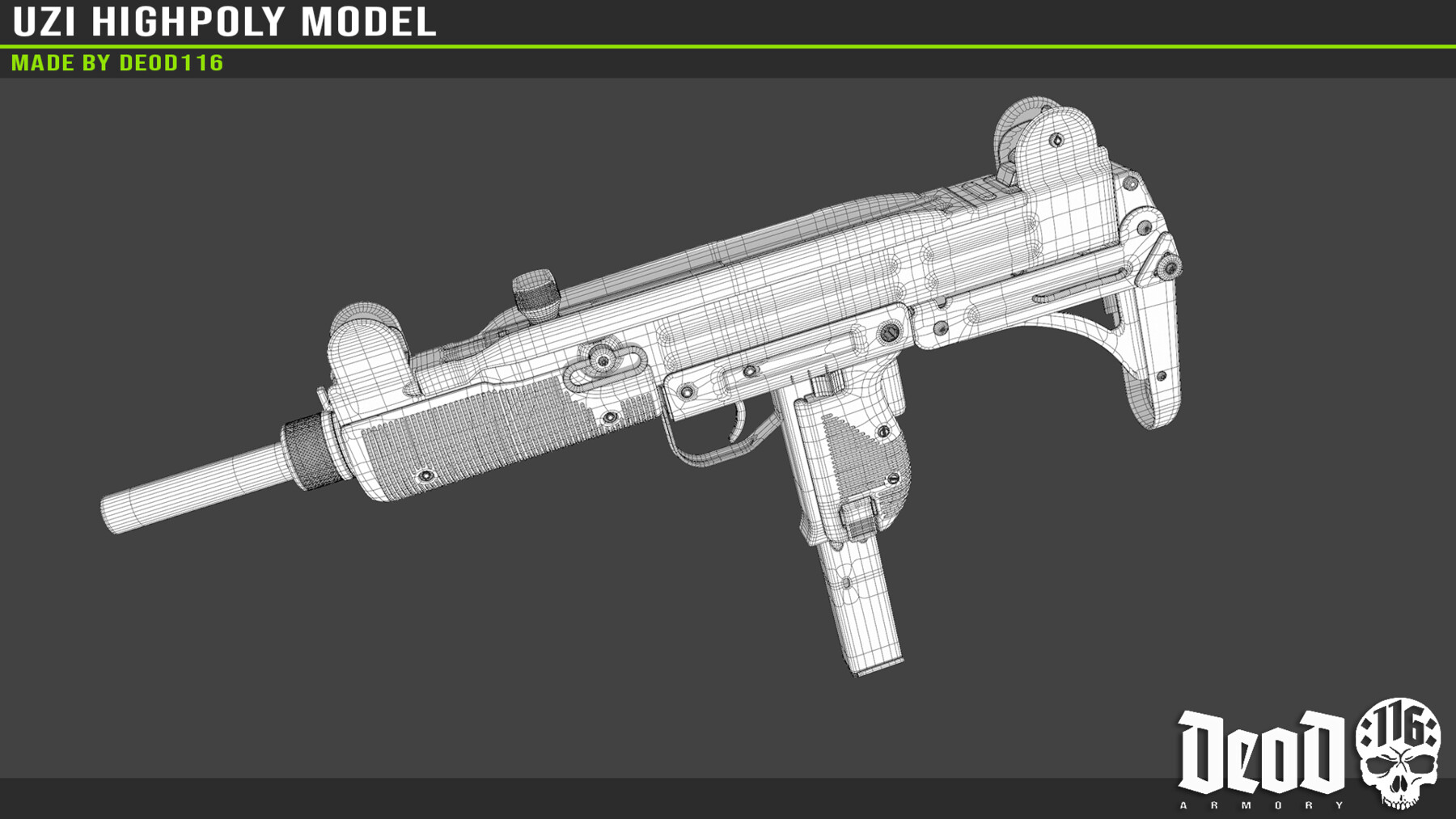 ArtStation - UZI Highpoly model | Game Assets