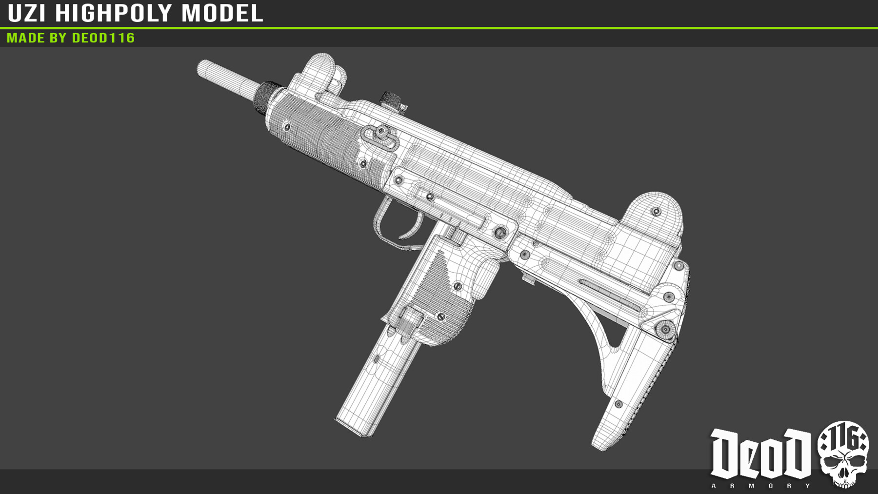 ArtStation - UZI Highpoly model | Game Assets
