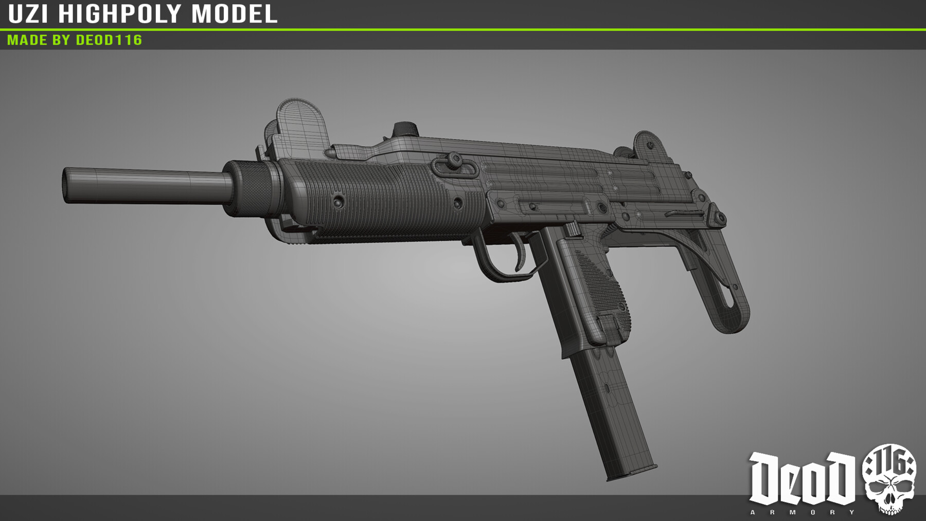 ArtStation - UZI Highpoly model | Game Assets