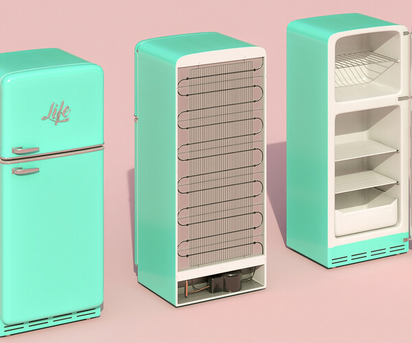 ArtStation - Low poly retro fridge | Game Assets