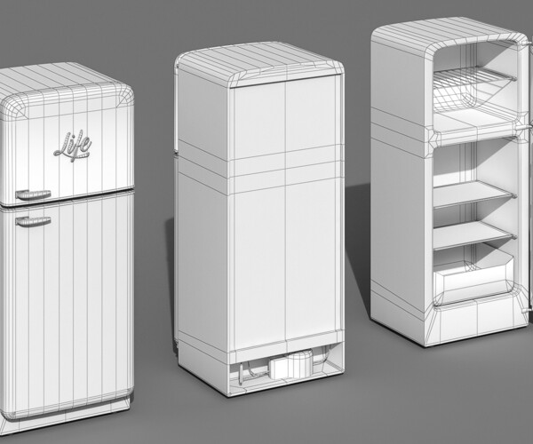 ArtStation - Low poly retro fridge | Game Assets