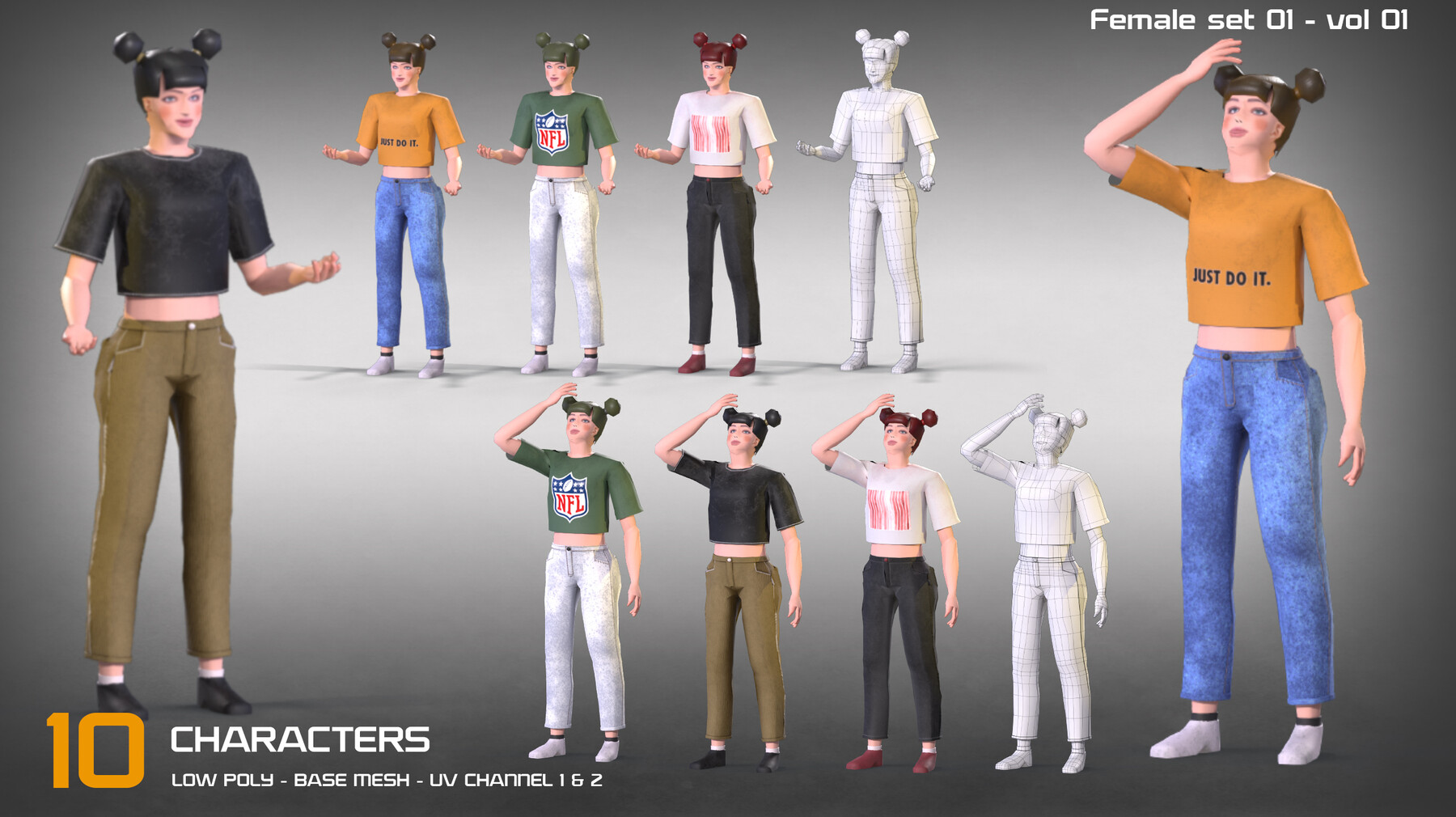 ArtStation - 10 Female Characters -set 01 | Resources