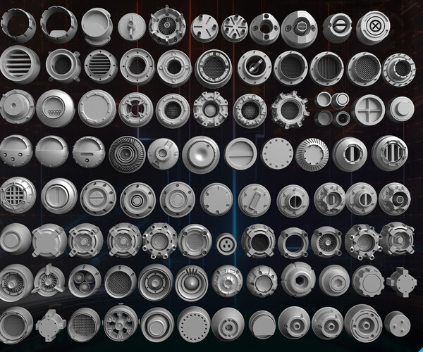 ArtStation - 330 HardSurface Brush (Heightmap/Alpha) (4k/2k) (Psd/Tif ...