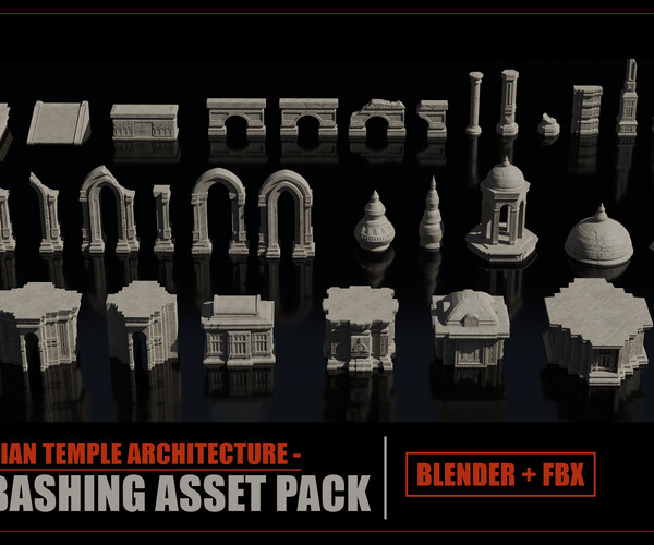 ArtStation - Ancient Indian Temple Architecture - 3D Kitbashing Asset ...