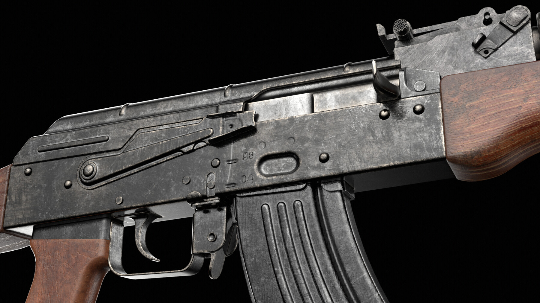 ArtStation - AKM AKMS Kalashnikov Assault Rifles (Game Ready) | Game Assets