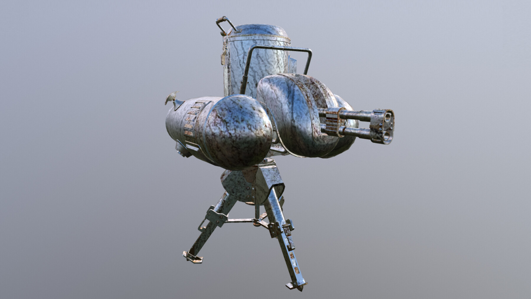 ArtStation - TURRET SENTRY FALLOUT TYPE low-poly PBR | Game Assets