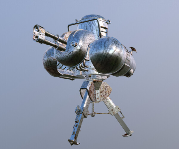 ArtStation - TURRET SENTRY FALLOUT TYPE low-poly PBR | Game Assets