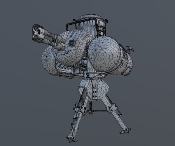 ArtStation - TURRET SENTRY FALLOUT TYPE low-poly PBR | Game Assets