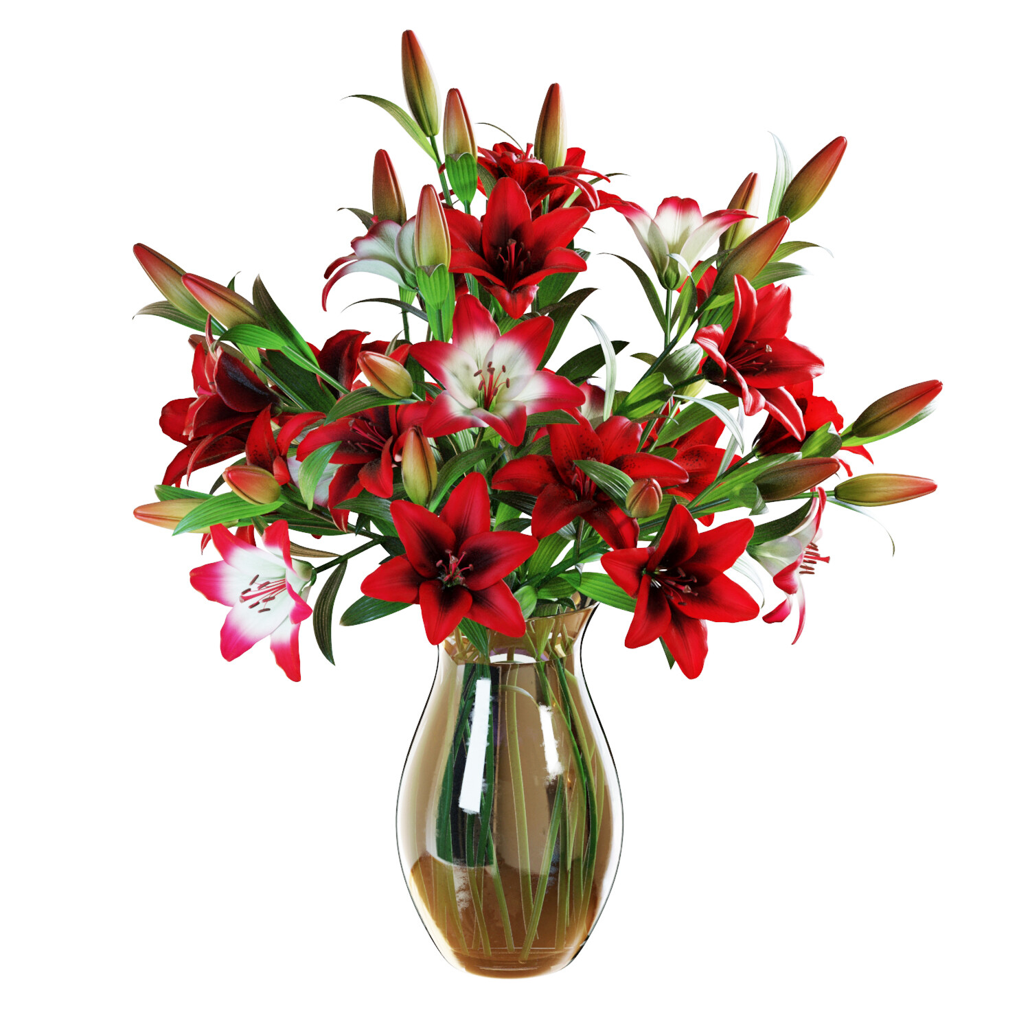 ArtStation - 3D Model / Flower Set 14 / Red Lilies Bouquet | Resources
